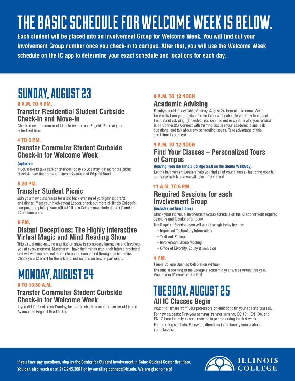 Schedule of Events | Illinois College